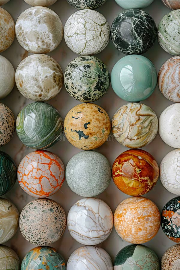 A Group of Marble Eggs with Different Colors Stock Photo - Image of ...