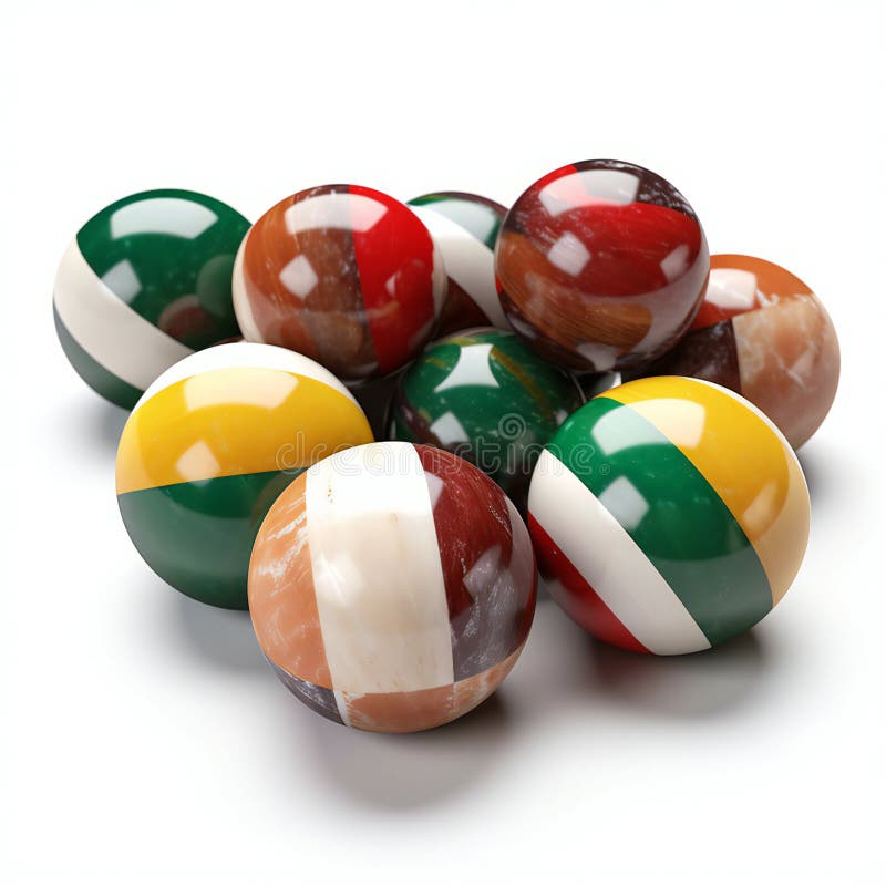 Group of Marbles Isolated on White Background Stock Illustration - Illustration of abstract ...