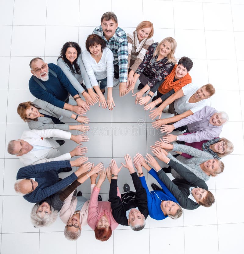 Group of Mature People Showing Their Unity. Stock Photo - Image of ...