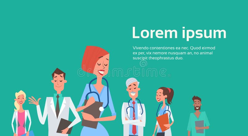 Group Medial Doctors Team Clinics Hospital Stock Vector - Illustration ...