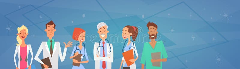Group Medial Doctors Team Clinics Hospital Stock Vector - Illustration ...