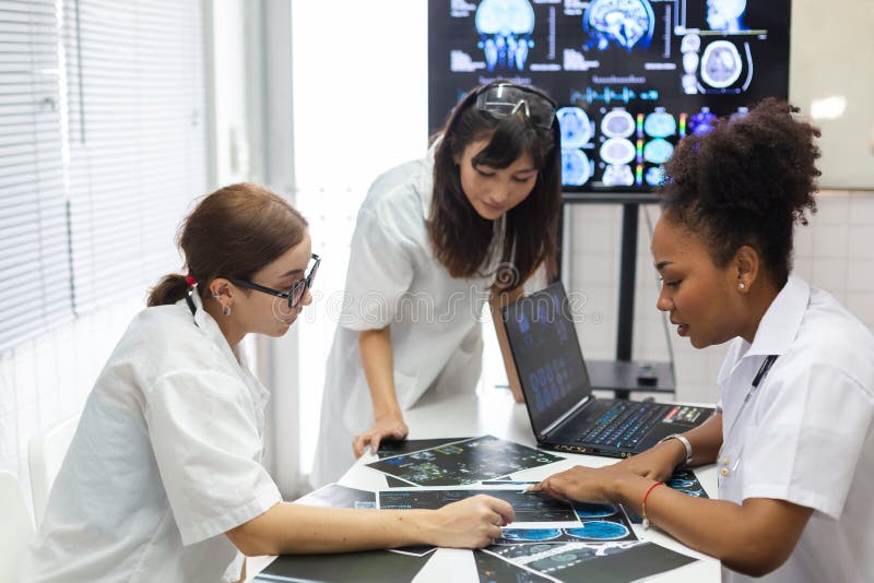 Group of Medical Student Study in Class Room. Medical Students Studying ...