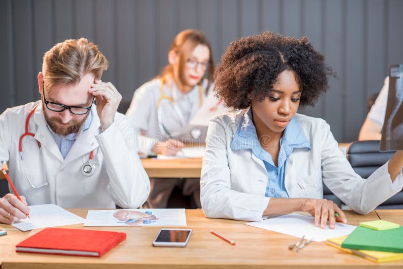 Group of Medical Students in the Classroom Stock Image - Image of ...