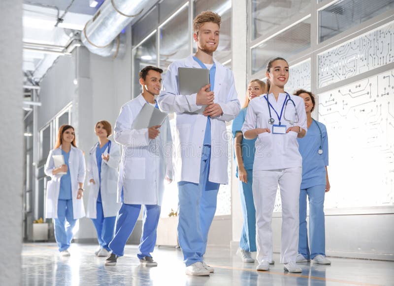 Group of Medical Students in College Stock Photo - Image of caucasian ...