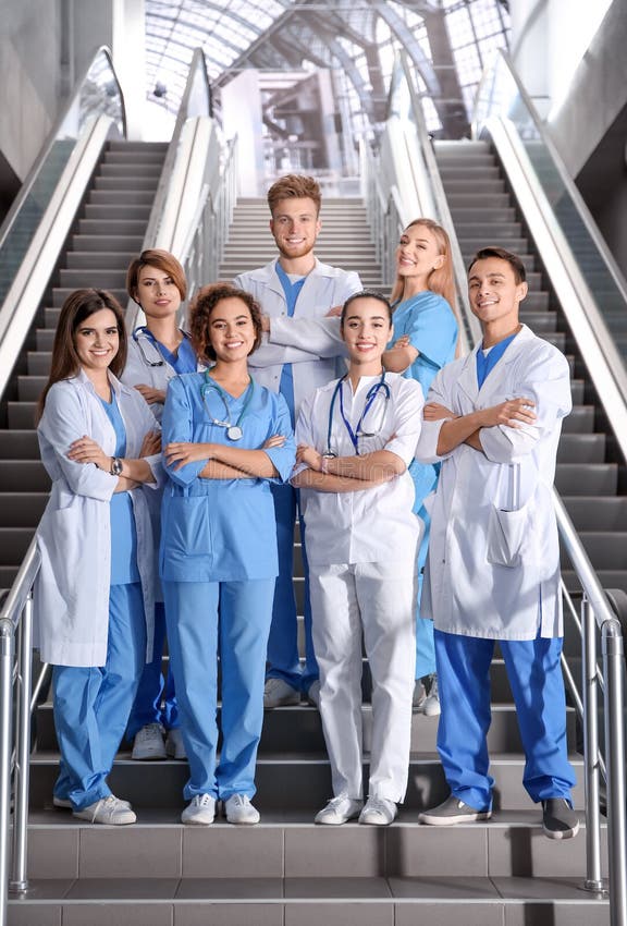 Group of Medical Students in College Stock Photo - Image of afro ...