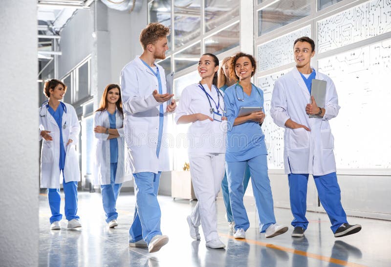 Group of Medical Students in College Stock Photo - Image of education ...