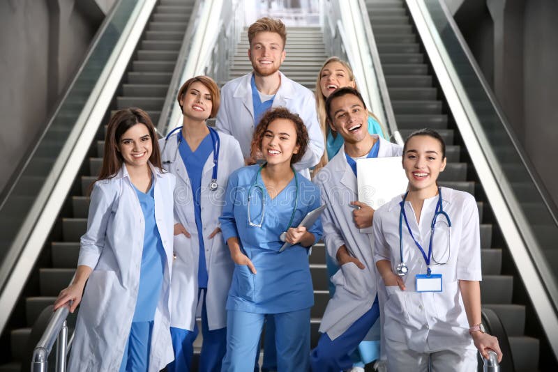 Group of Medical Students in College Stock Photo - Image of caucasian ...