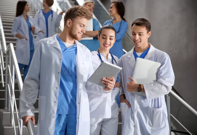 Group of Medical Students in College Stock Image - Image of afro ...