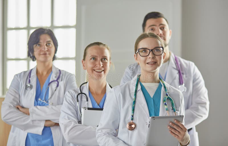 Group of Medical Workers Portrait in Hospital Stock Image - Image of ...