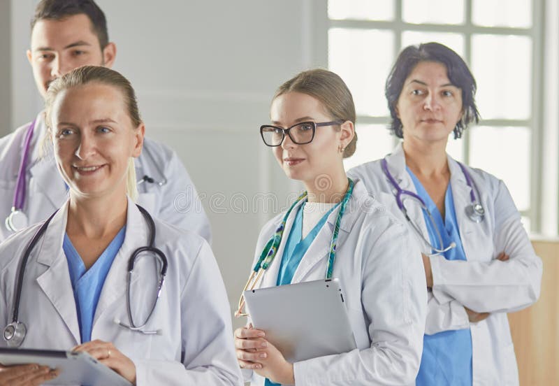 Group of Medical Workers Portrait in Hospital Stock Photo - Image of ...