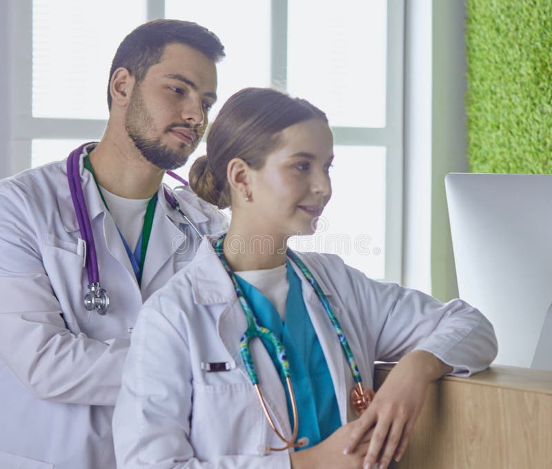 Group of Medical Workers Portrait in Hospital Stock Photo - Image of ...