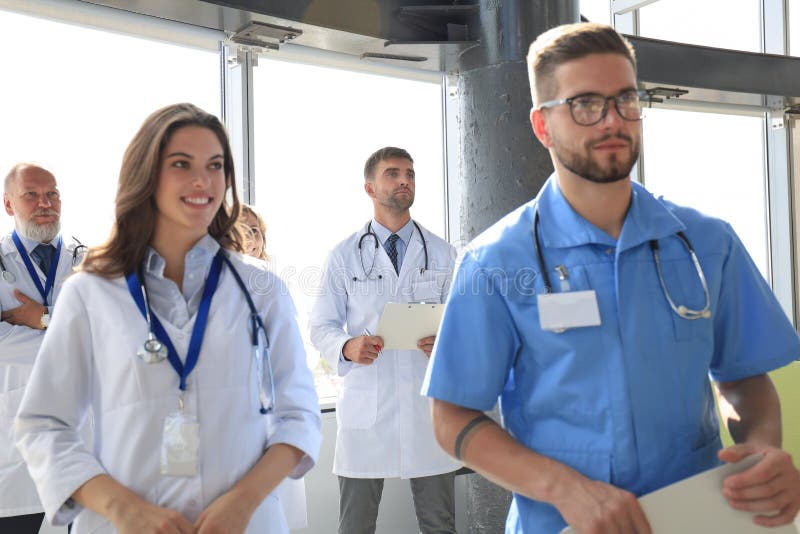 Group of Medicine Doctors Talking during Conference Stock Photo - Image ...