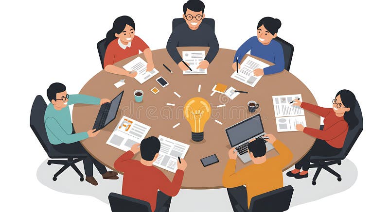 Team Brainstorming Session stock illustration. Illustration of growth ...