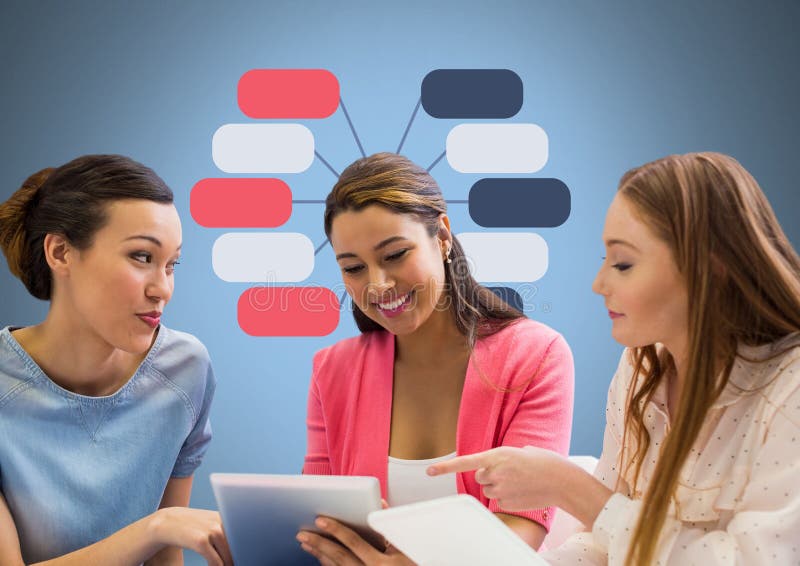 Group Meeting with Mind Map Stock Image - Image of coworkers ...