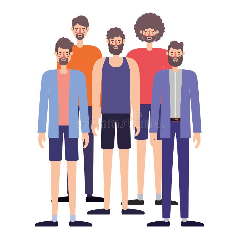 Group of men characters stock vector. Illustration of society - 151505592