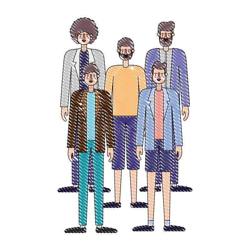 Group of men characters stock vector. Illustration of character - 152945277