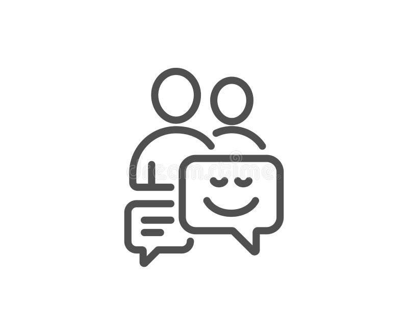 Group of Men Line Icon. Communication Sign. Stock Vector - Illustration ...