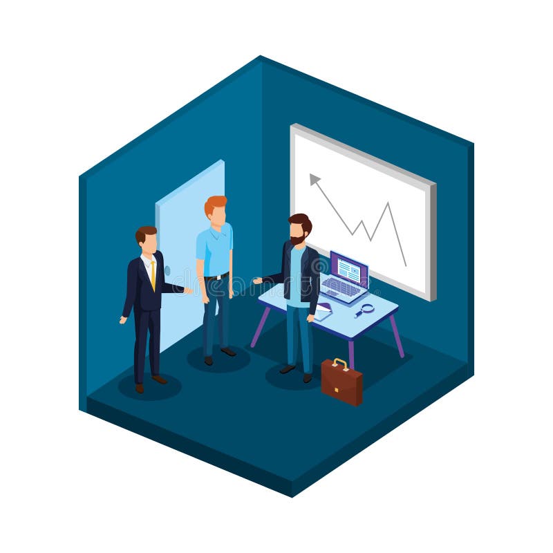 Group of Men in the Office Avatars Stock Vector - Illustration of ...