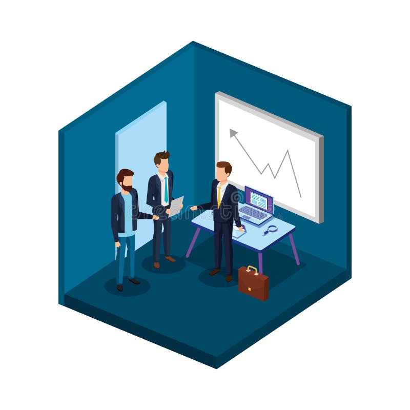 Group of Men in the Office Avatars Stock Vector - Illustration of adult ...