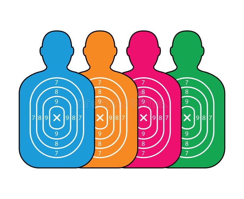 Group of men paper targets stock vector. Illustration of group - 95255905