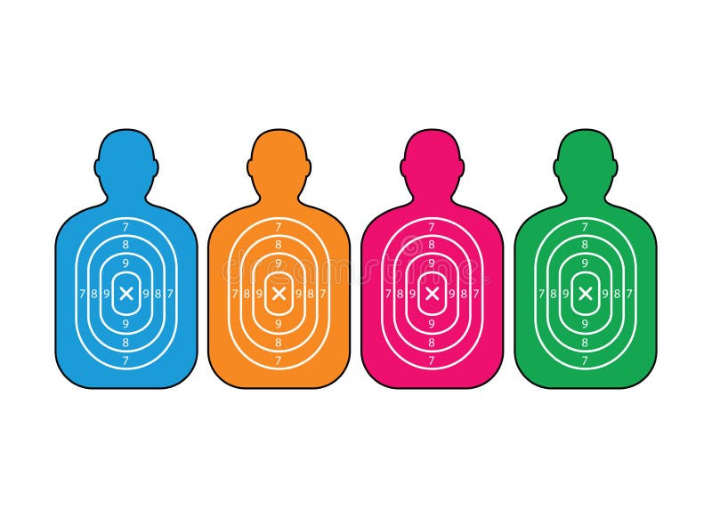 Paper Targets with Bullet Holes Stock Vector - Illustration of numbers ...