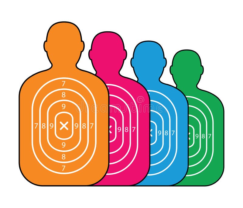 Group of men paper targets stock vector. Illustration of group - 95255905