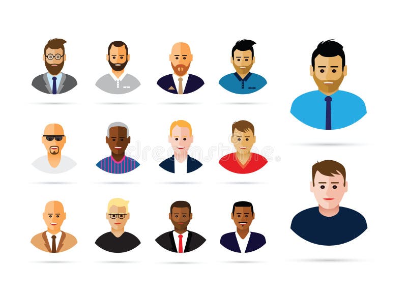 Group of men profiles stock vector. Illustration of caucasian - 93978490