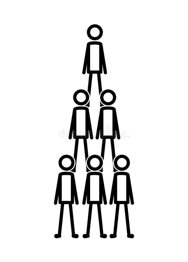 Group of Men in Pyramid Silhouettes Stock Vector - Illustration of ...