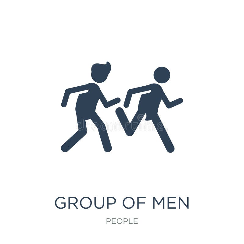 Group of Men Running Icon in Trendy Design Style. Group of Men Running ...