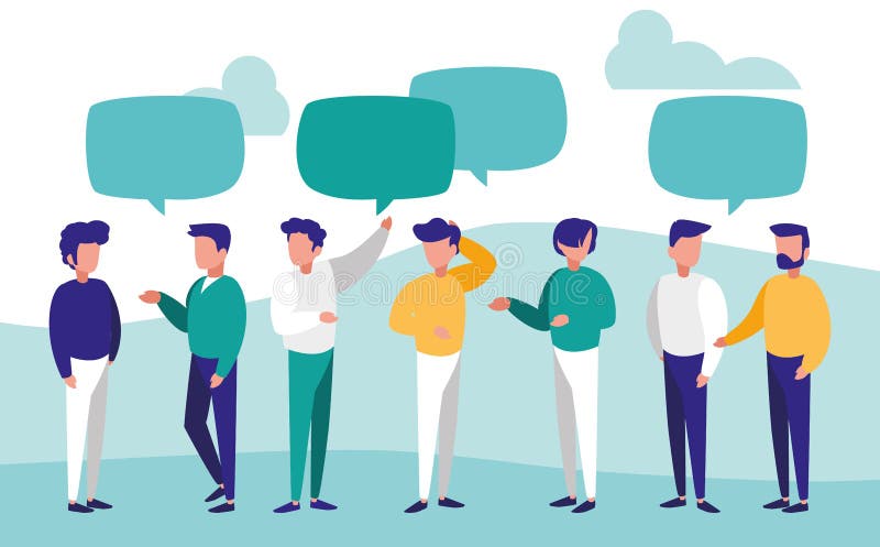 Group of Men Talking Characters Stock Vector - Illustration of stylish ...