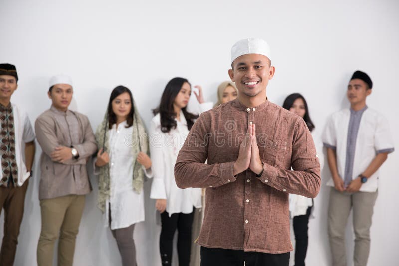 Group of Men and Woman Asian Muslim Stock Image - Image of gesture ...