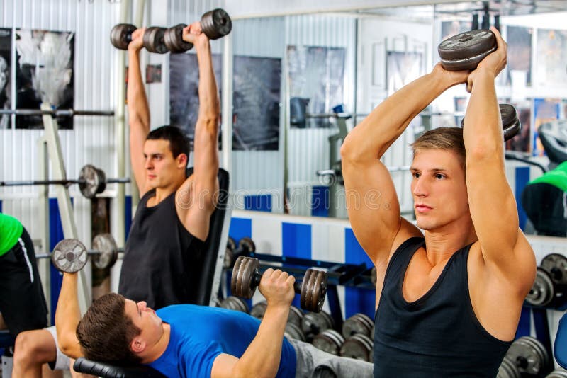 Group of Men Working His Body at Gym Stock Photo - Image of bicep ...