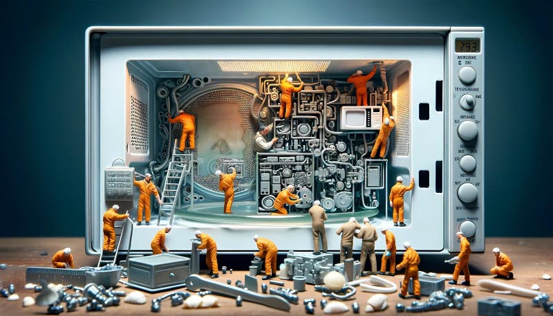 Group of Men Working on a Machine. Generative AI Stock Photo - Image of ...