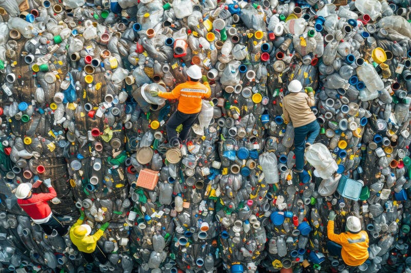 A Group of Men in Workwear and Helmets are Climbing Mountains of ...