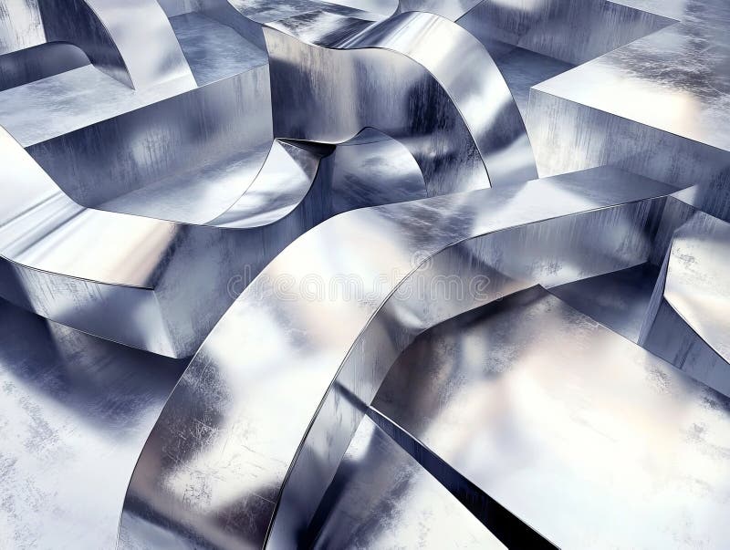A Group of Metal Shapes that are Arranged in a Pattern Stock Photo ...