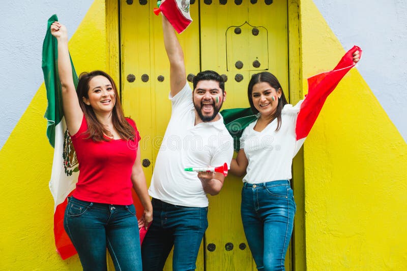 Group of Mexican Friends Celebrating Mexican Independence Day with ...