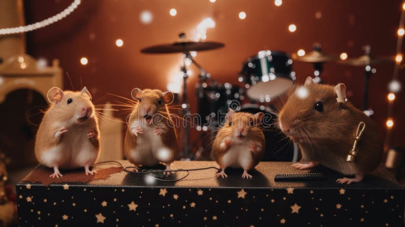 A Group of Mice Sitting on Top of a Table. Generative AI Image. Stock ...