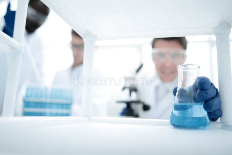 Group of Microbiologists in the Workplace in the Laboratory Stock Image ...
