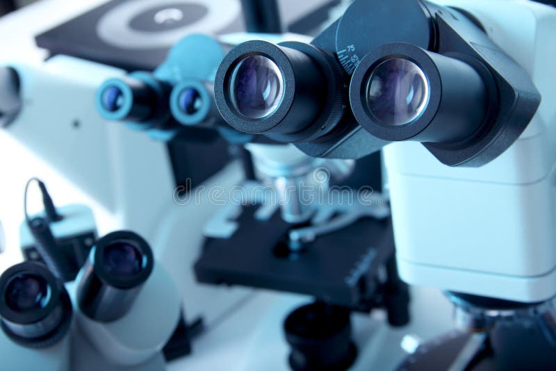 Group of Microscopes stock photo. Image of research, biotechnology ...