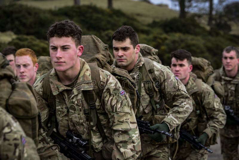Group Of Military Carrying Rifles Stock Photo - Image of mercenary ...