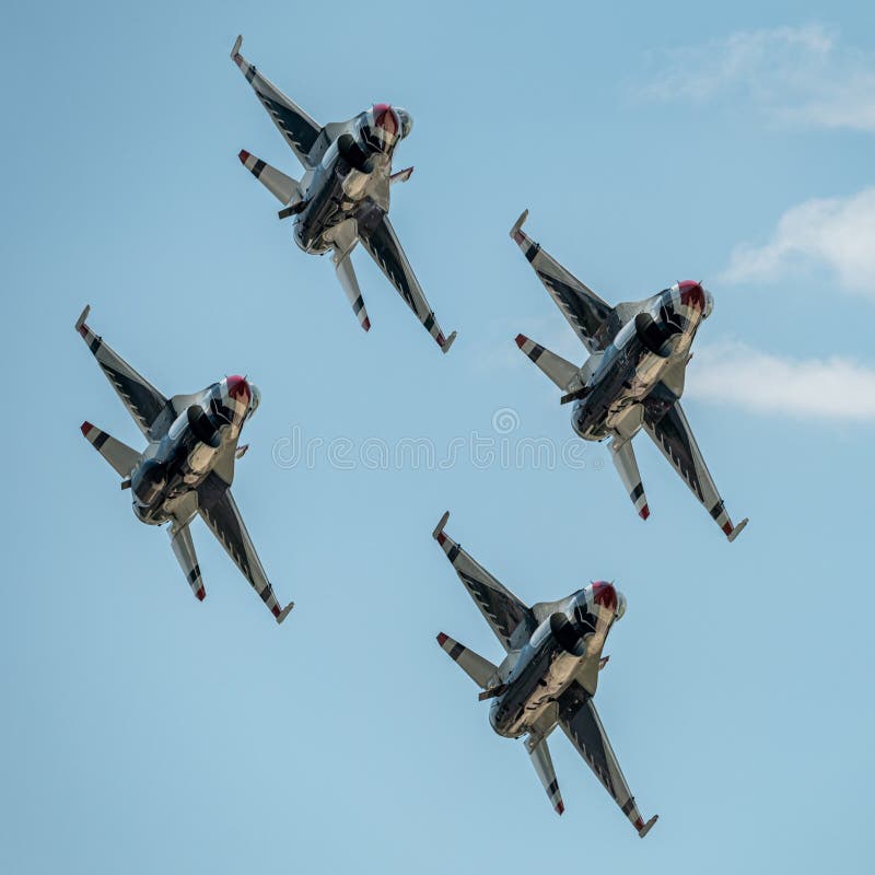 Group of Military Jets in Formation Performing in the Sky at an Air ...
