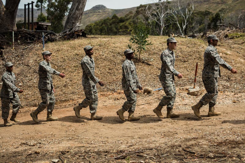 Group of Military Soldiers in a Training Session Stock Image - Image of ...