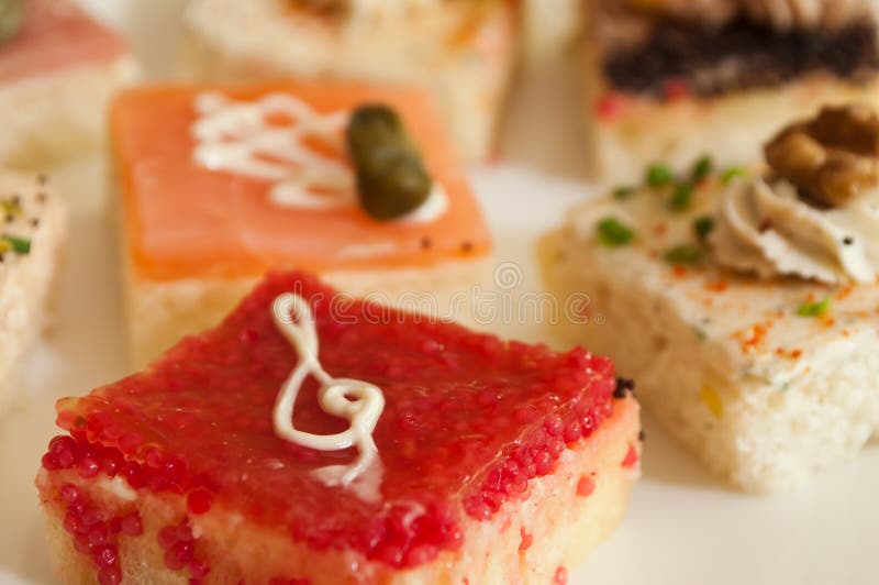 Group of mini toasts stock photo. Image of dinner, fillet - 60632212