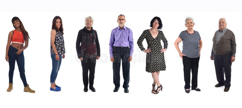 Group of Mixed People on White Stock Photo - Image of adult, cutout ...