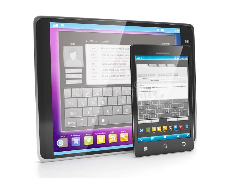 Mobile Phone with Sms Menu Screen. Space for Text Stock Illustration ...