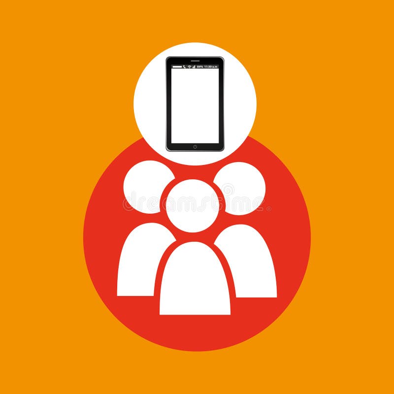 Group Mobile Phone Navigation Stock Vector - Illustration of media ...