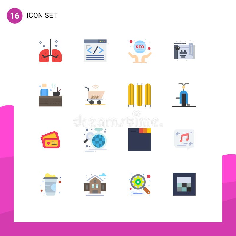 Group of 16 Modern Flat Colors Set for Card, Birthday, Web Design ...