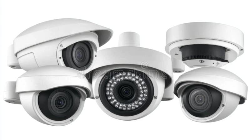 Modern Security Camera Observing Public Space with Blurred Background ...