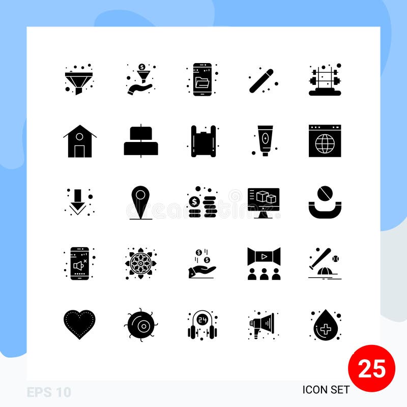 Group of 25 Modern Solid Glyphs Set for Building, Home, Design ...