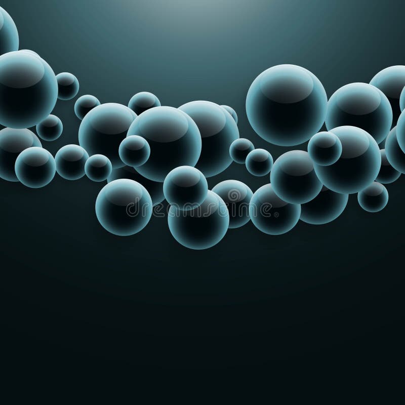 Group of Molecules Floating in Dark Background with Light Effect Stock ...
